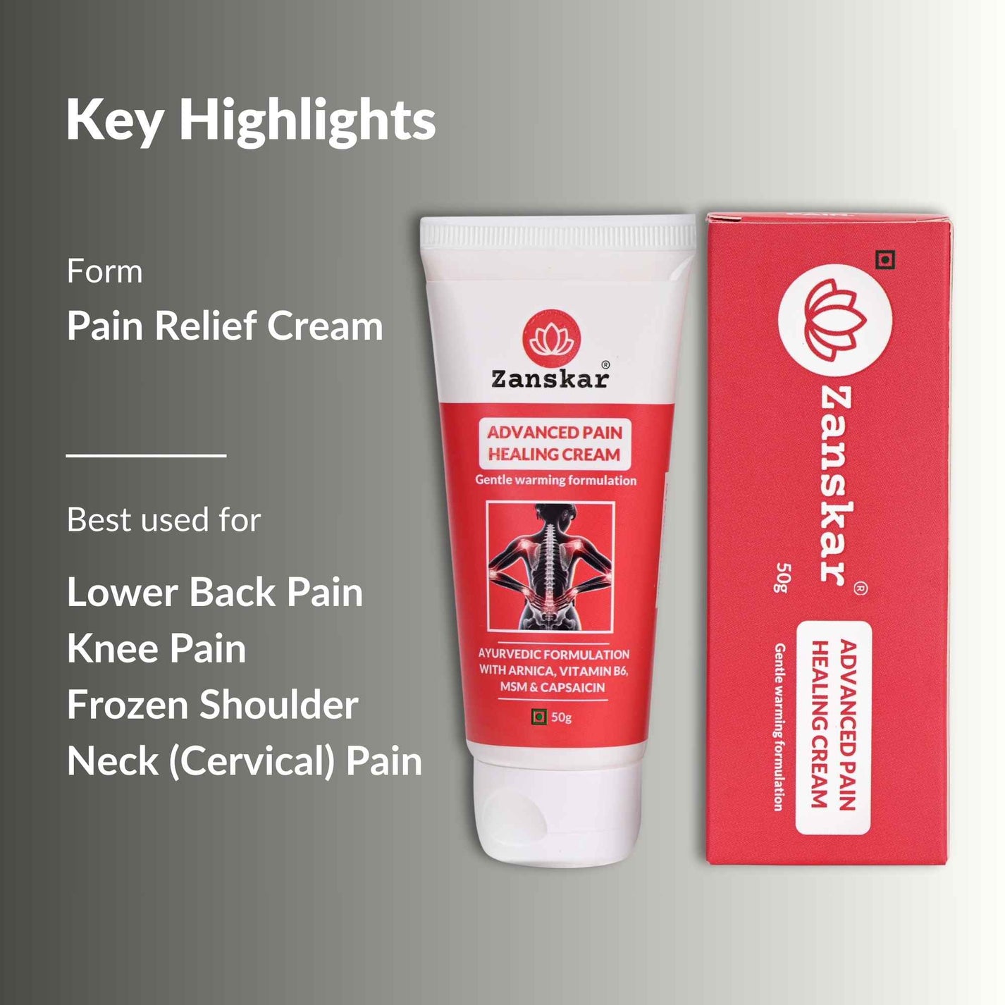 Zanskar Advanced Pain Healing Cream (50g) | Muscle Pain Ointment