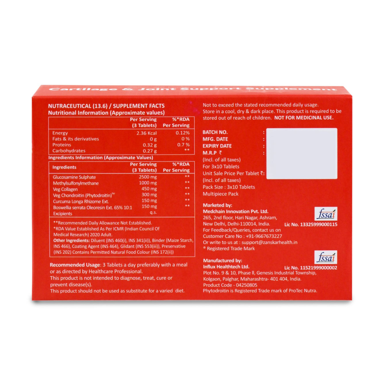 Zanskar Joint Cartilage Support Tablet | Daily Use Supplement