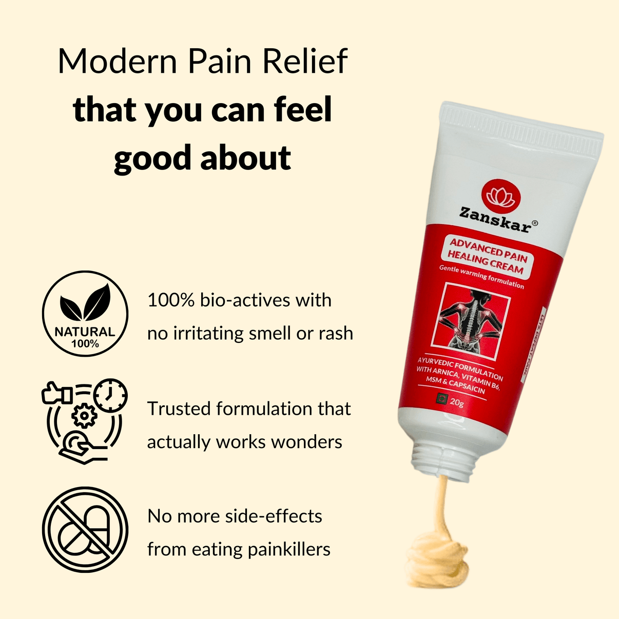Zanskar Advanced Pain Healing Cream (50g) | Muscle Pain Ointment