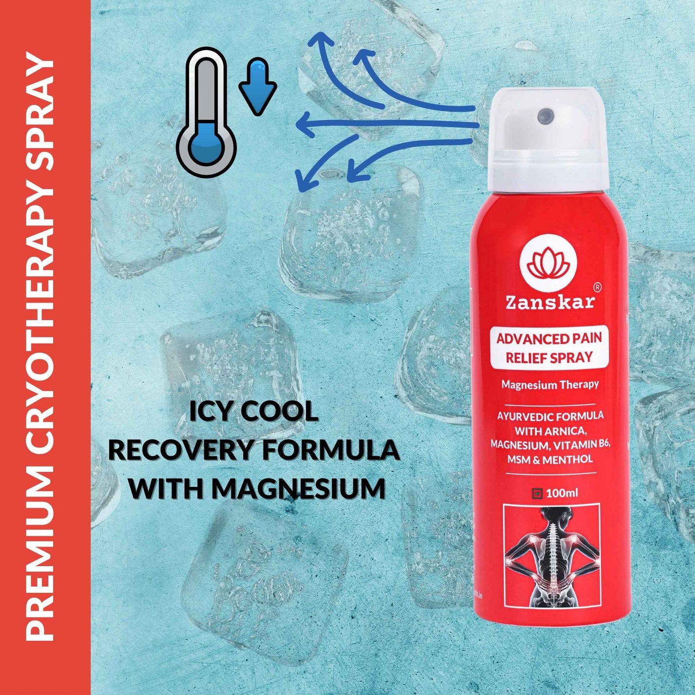 Zanskar Advanced Pain Relief Spray (100ml) | Fast Pain Killer Spray