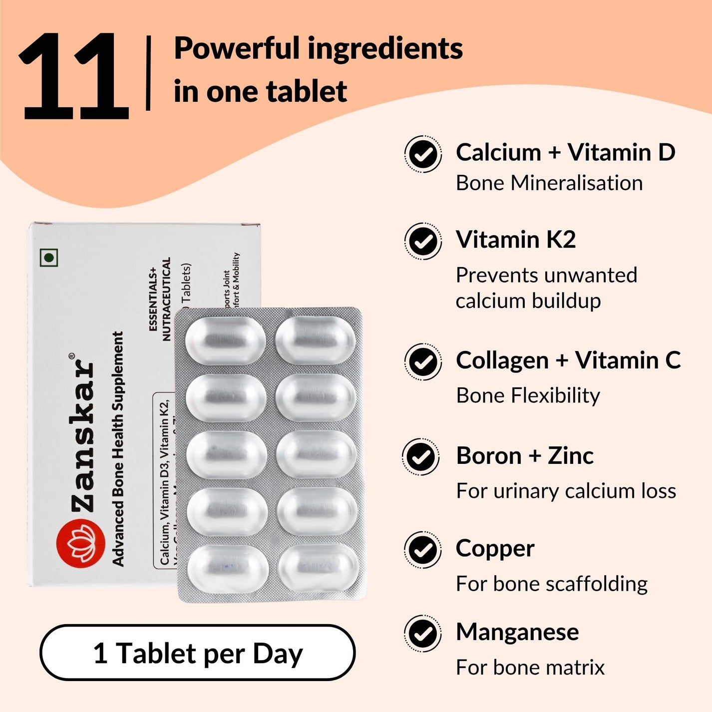 Zanskar Bone Repair Tablet | Daily Use Supplement