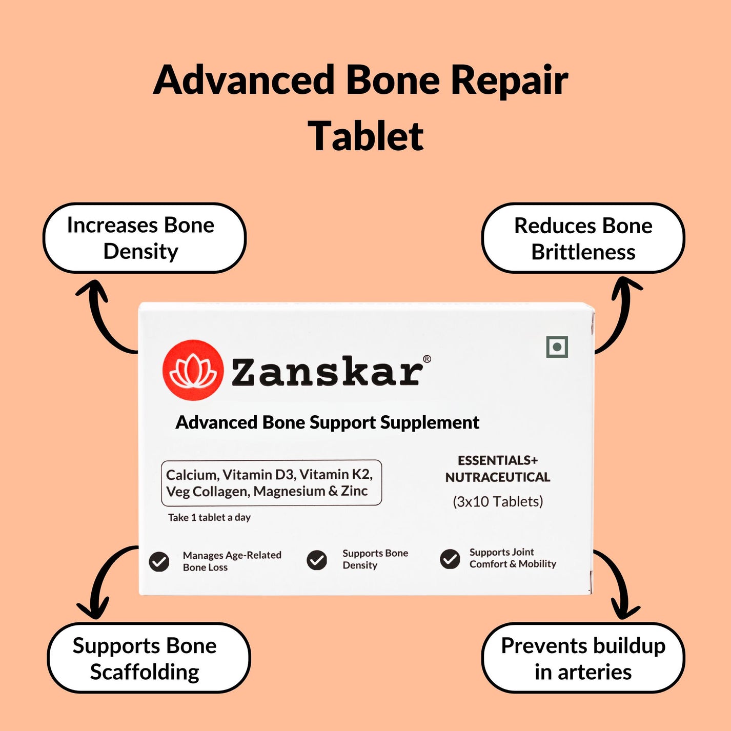 Zanskar Bone Repair Tablet | Daily Use Supplement